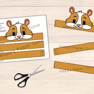 Hamster Paper Crown Headband Pet Animal Printable Kids Craft Rodent ...