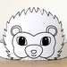 Hedgehog Paper Crown Party Coloring Printable Kids Craft - Etsy