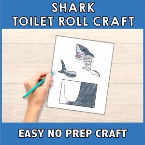 Shark Toilet Paper Roll Craft Ocean Animal Beach Sea Party Coloring ...