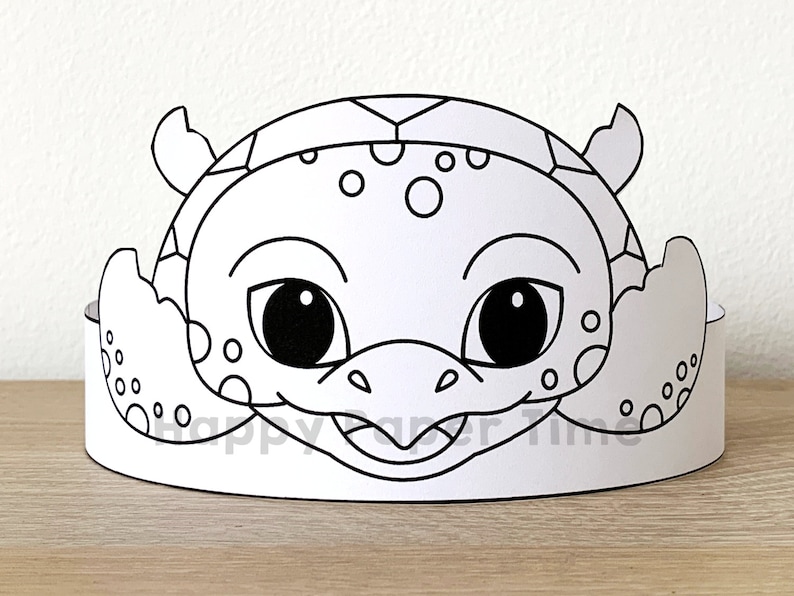 Sea Turtle Paper Crown Party Coloring Printable Party Hat Kids | Etsy