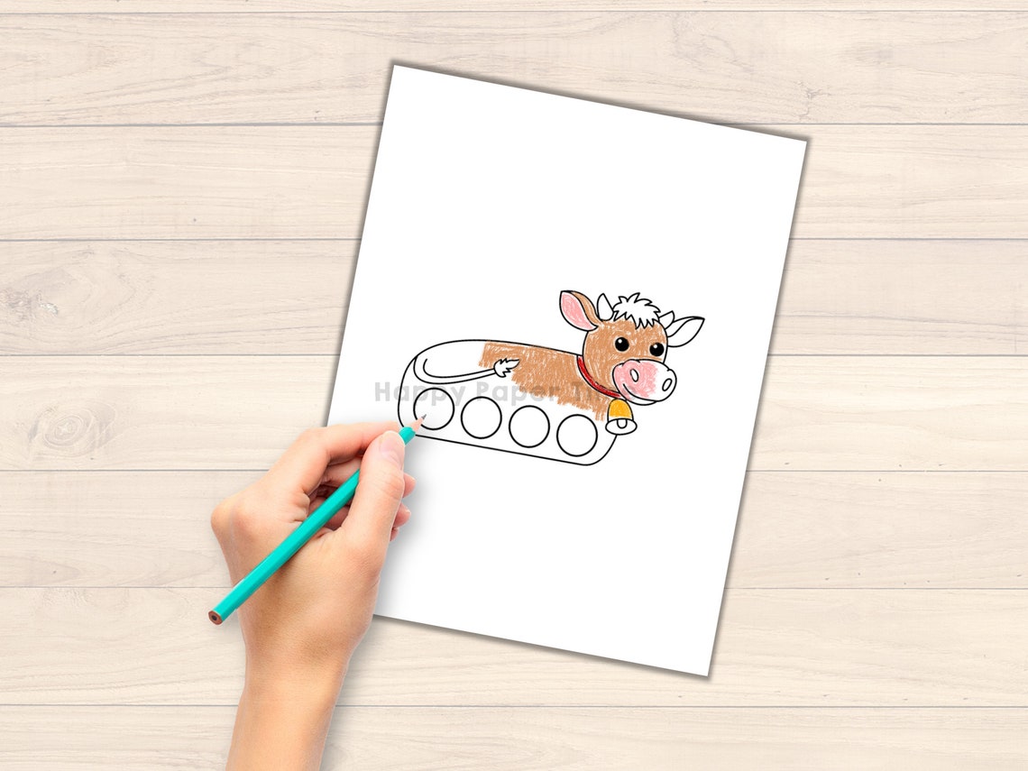 Cow Paper Craft Printable Farm Animal Finger Puppet Kids Craft | Etsy