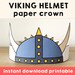 Viking Paper Crown Activity Printable Kids Craft Helmet Medieval ...