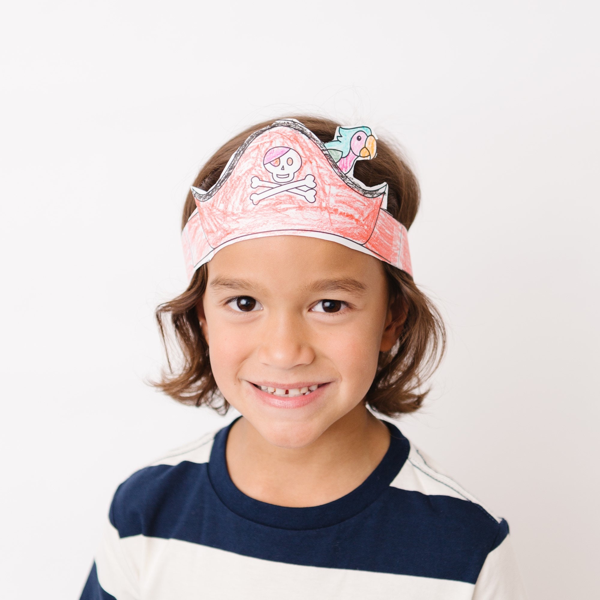 Pirate Hat Paper Crown Template Pirate Captain Party Headband - Etsy UK