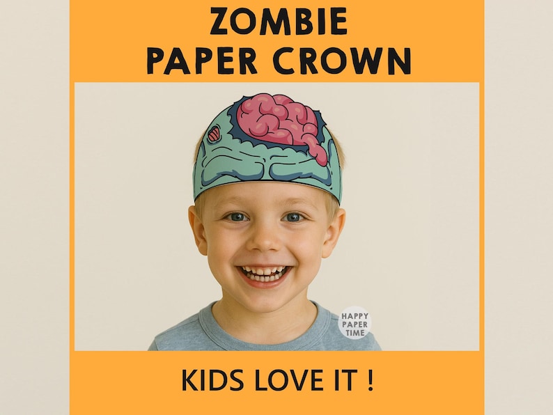 Zombie Paper Headband Crown Craft Hat Costume Halloween Party Activity ...