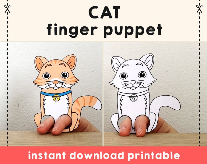 Animal Finger Puppets Set of 4 Paper Toy PDF Printable - Etsy