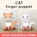 Cat Kitten Paper Craft Printable Pet Animal Finger Puppet Kids Craft ...