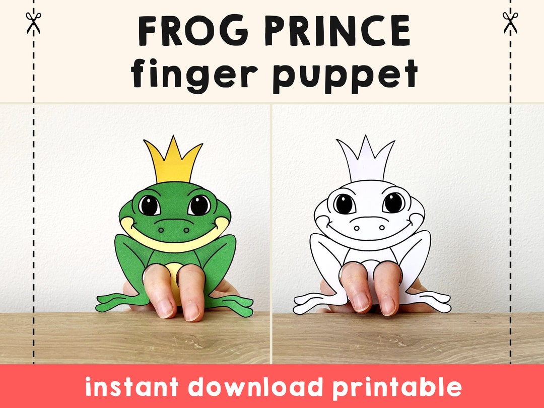 Frog Prince Paper Craft Printable Pond Animal Finger Puppet Kids Craft ...
