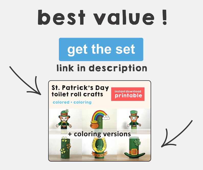 Leprechaun Toilet Paper Roll Craft Activity St. Patrick's Day Coloring ...