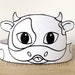 Cow Paper Crown Template Coloring Activity Printable Kids Craft Farm ...