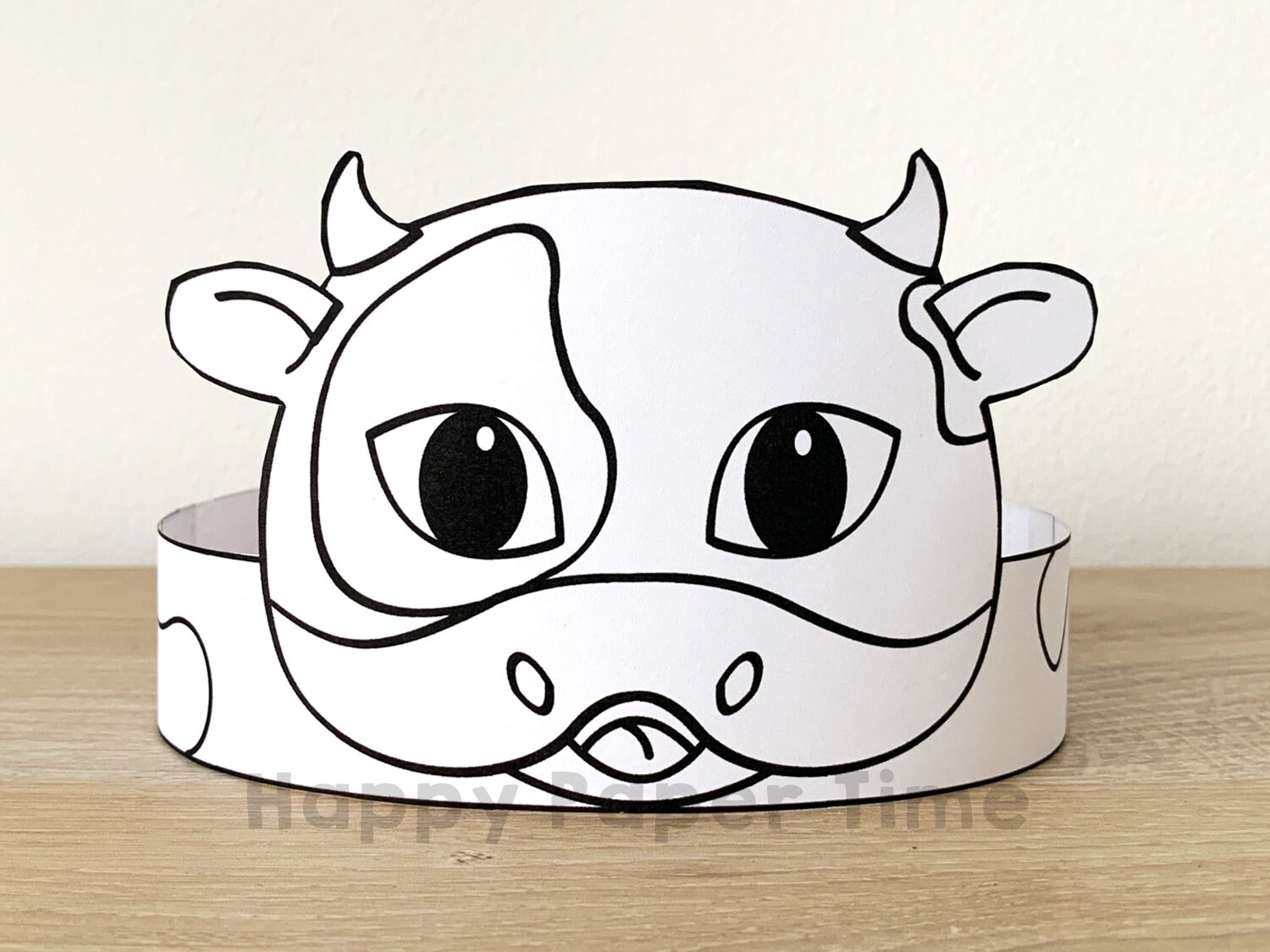 Cow Paper Crown Template Coloring Activity Printable Kids - Etsy