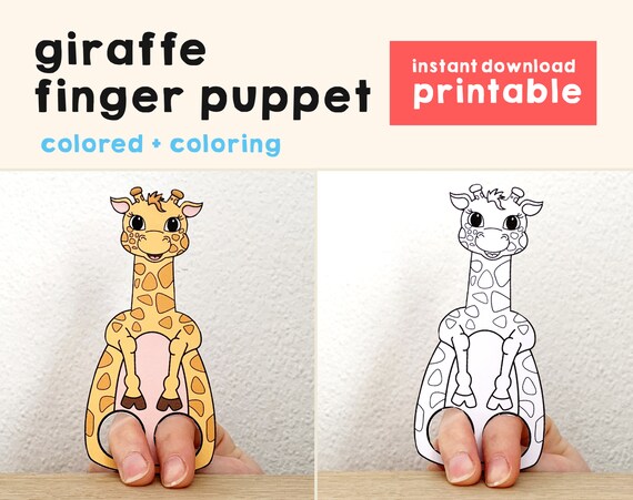 Giraffe Paper Craft Printable African Animal Finger Puppet - Etsy UK
