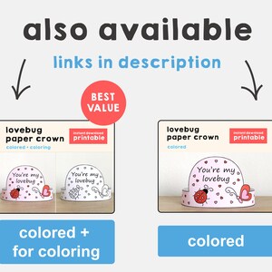 Lovebug Valentine Paper Crown Party Activity Printable Kids Easy Craft ...