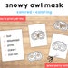 Snowy Owl Mask Paper Craft Costume Diy Polar Animal Mask Template Print ...