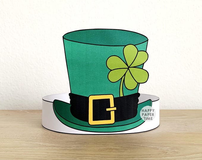 St Patrick's Day Paper Crown Craft | Leprechaun Hat Craft | Coloring ...