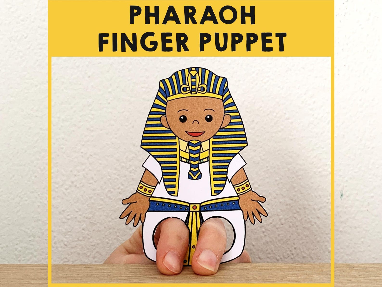 Pharaoh Paper Craft Printable Ancient Egypt Finger Puppet Kids Craft ...
