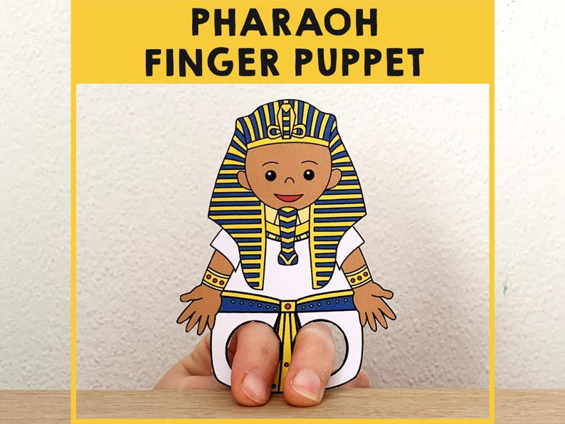 Pharaoh Paper Craft Printable Ancient Egypt Finger Puppet Kids Craft ...