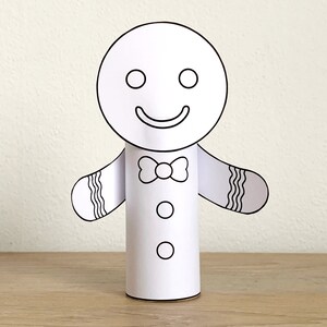 Gingerbread Man Toilet Paper Roll Craft Christmas Party Coloring ...