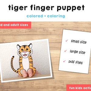 Tiger Paper Craft Printable Asian Animal Finger Puppet Kids Craft ...