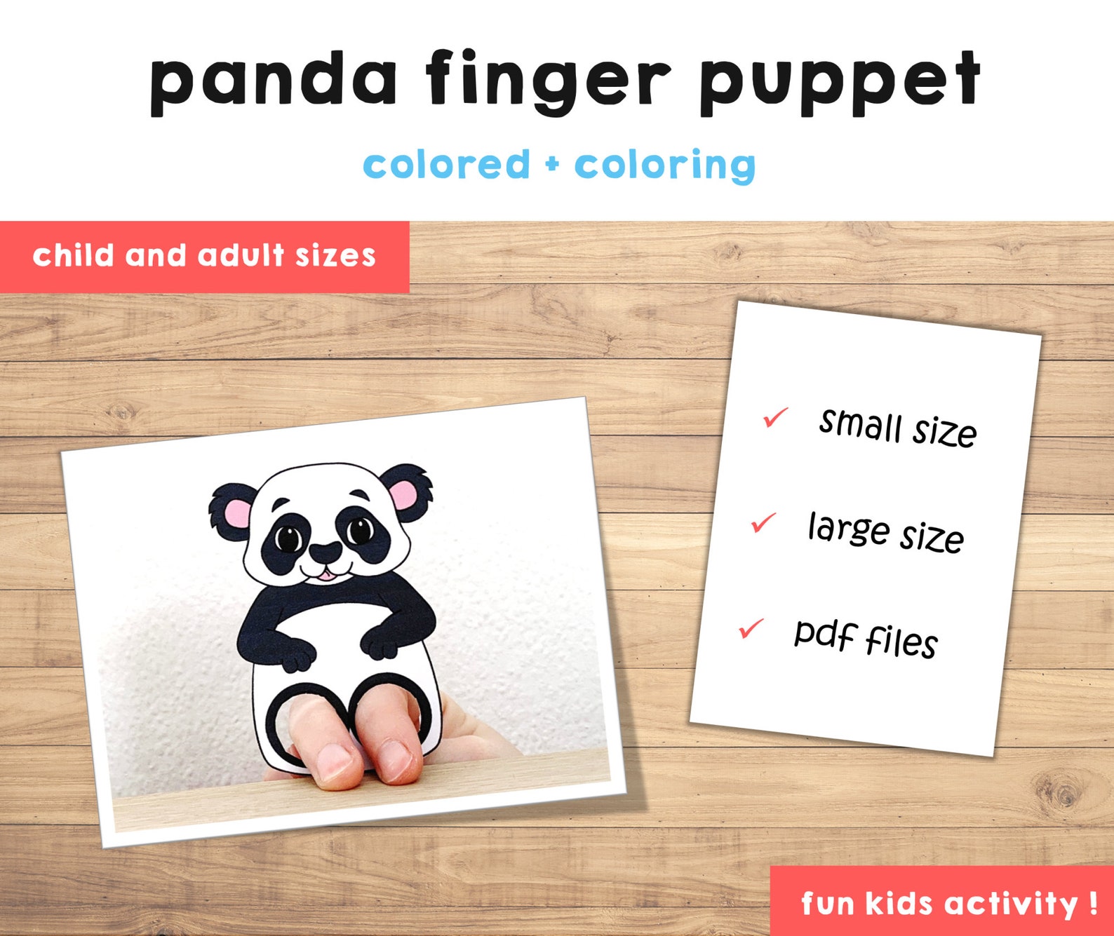 Panda Paper Craft Printable Asian Animal Finger Puppet Kids - Etsy