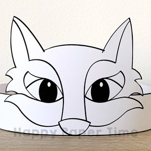 Wolf Paper Crown Coloring Printable Kids Craft Wolf Woodland Birthday ...