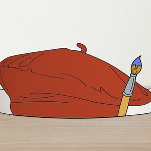 Artist Hat Painter Paper Crown French Party Headband Printable Kids ...