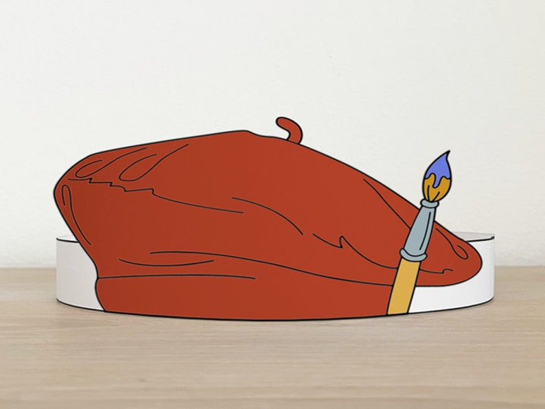 Artist Hat Painter Paper Crown French Party Headband Printable - Etsy