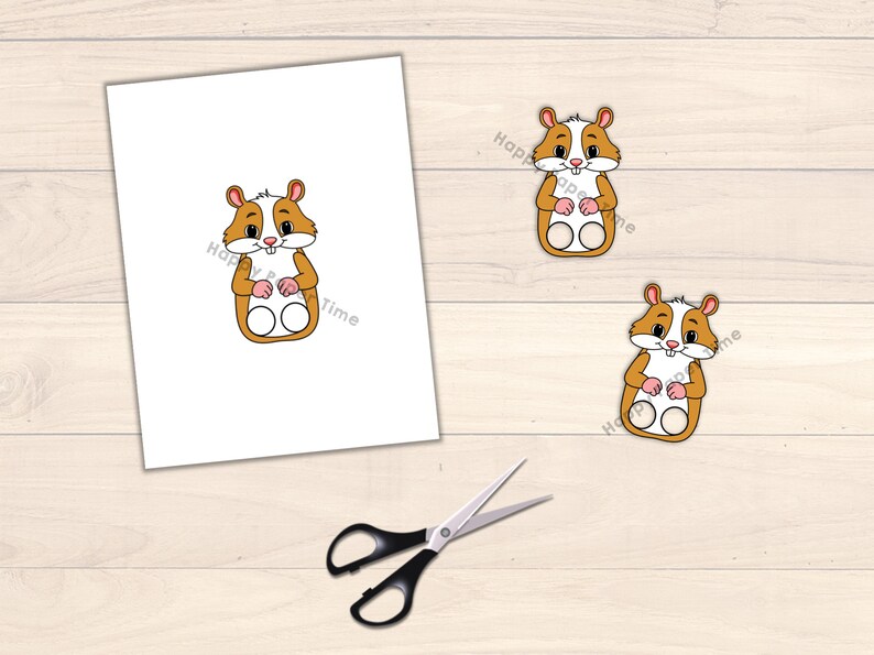 Hamster Paper Craft Printable Pet Animal Finger Puppet Guinea - Etsy