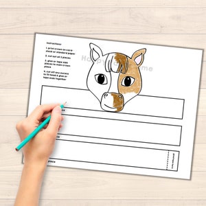 Pony Paper Crown Horse Template Coloring Activity Printable Kids Craft ...