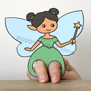 Fairy Paper Craft Printable Finger Puppet Template Kids Craft Activity ...