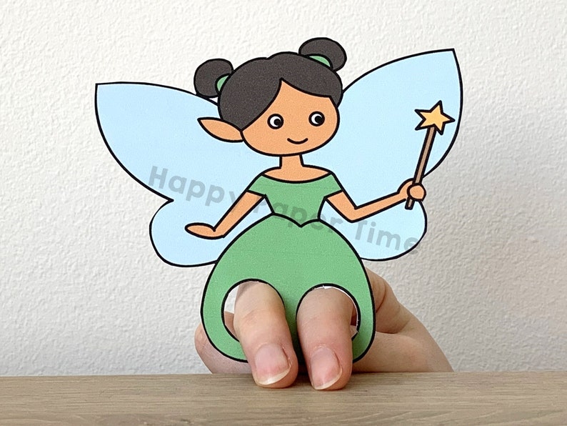 Fairy Paper Craft Printable Finger Puppet Template Kids Craft Activity ...