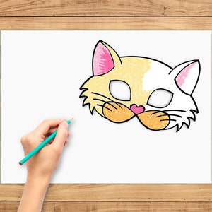 Cat Masks Printable Cat Birthday Party Props Kitty Mask Cat Printable ...