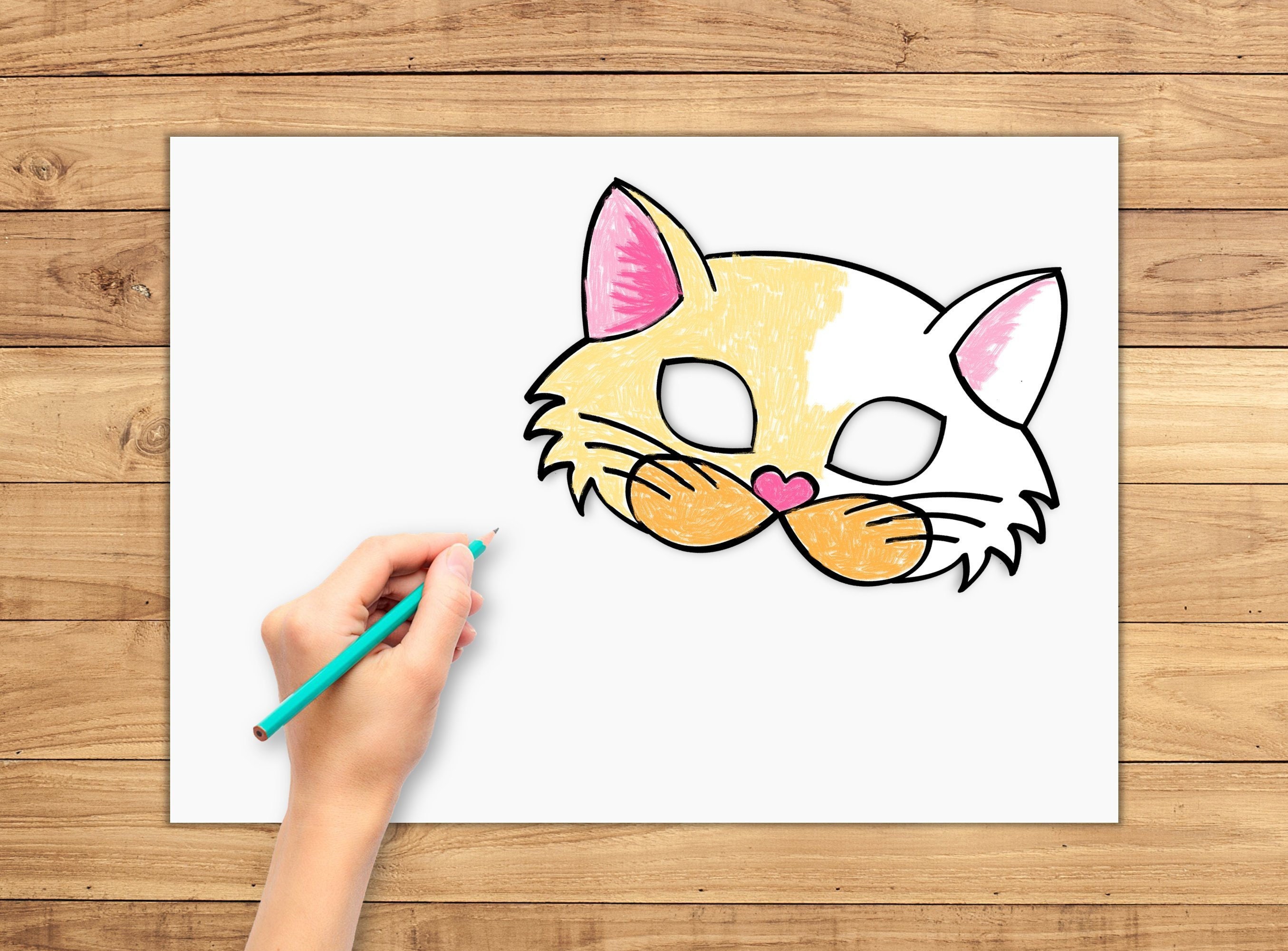 Cat Masks Printable Cat Birthday Party Props Kitty Mask Cat | Etsy