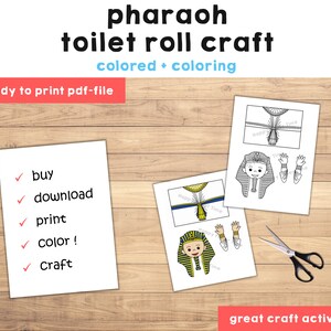 Pharaoh Toilet Paper Roll Craft Ancient Egypt Party Coloring Printable ...