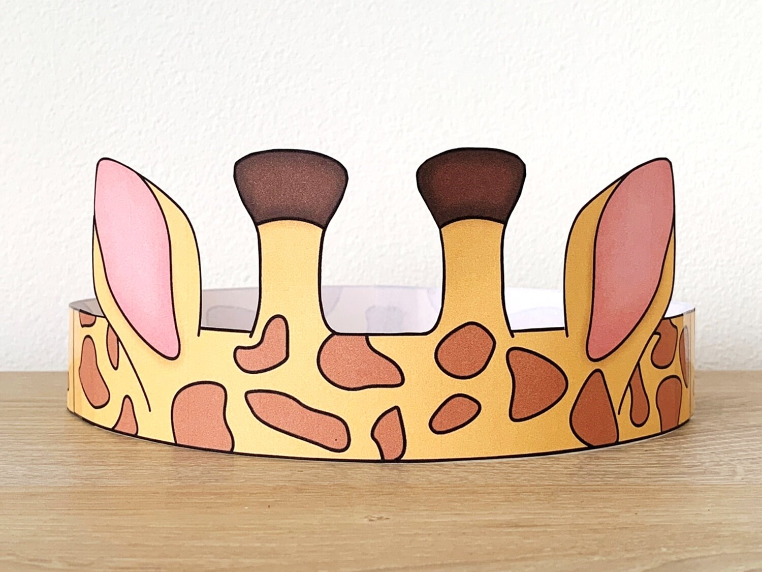 Giraffe Ears Paper Crown Party Coloring Printable Kids Craft - Etsy