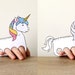 Unicorn Paper Craft Printable Finger Puppet Kids Craft Unicorn Birthday ...