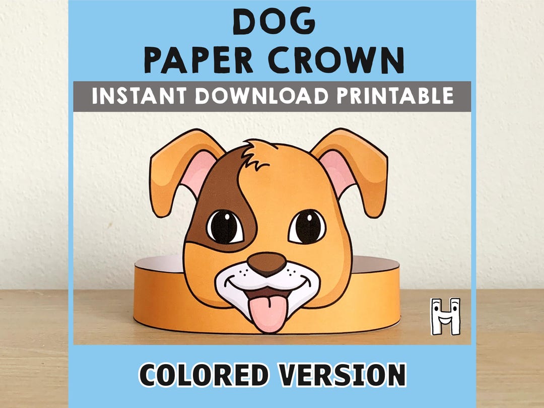 Dog Paper Crown Headband Pet Animal Printable Kids Craft Puppy Party ...
