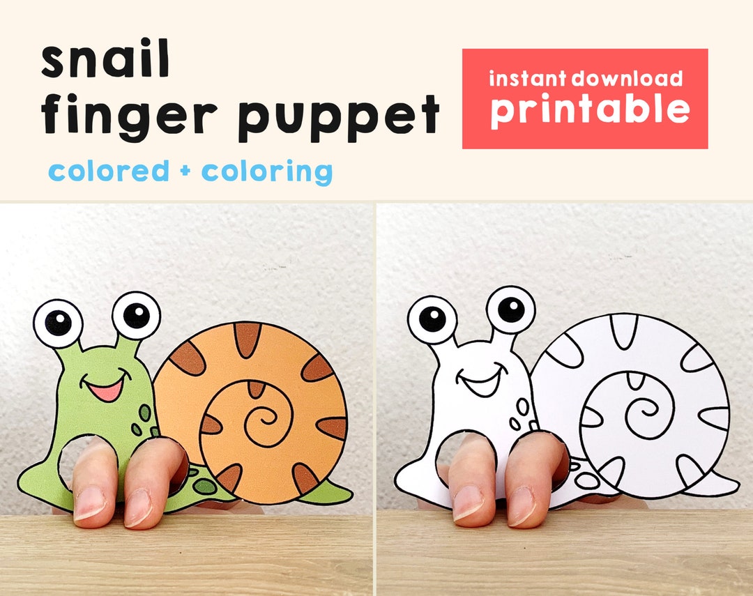 Snail Paper Craft Printable Finger Puppet Bug Template Kids - Etsy
