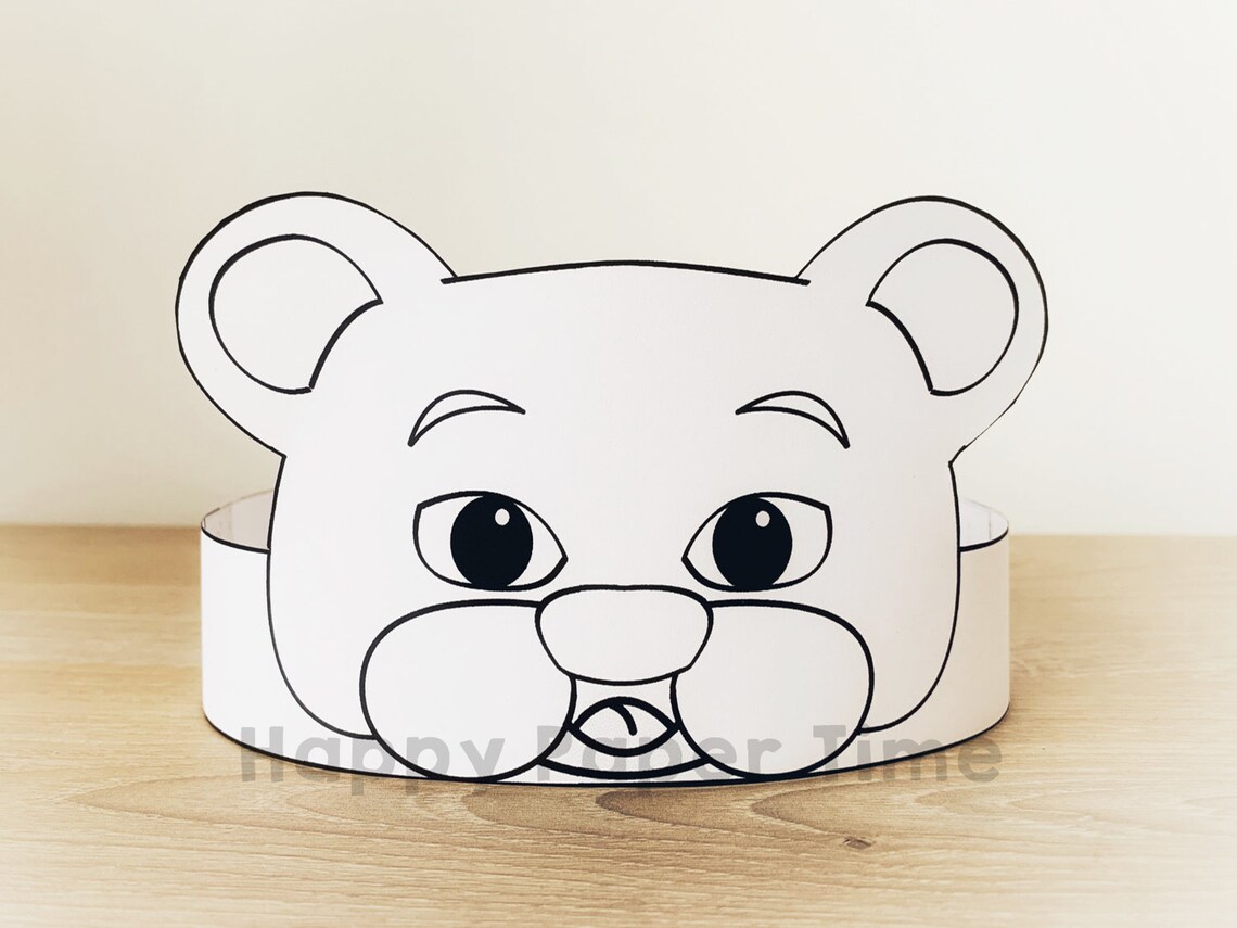 Bear Paper Crown Activity Printable Kids Craft Woodland Forest Birthday ...