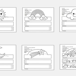 Astronomy Paper Crowns Coloring Sun Rainbow Moon Cloud Shooting Stars ...