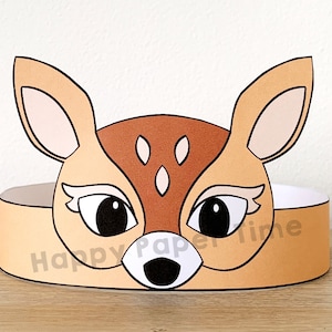 Deer Paper Crown Party Printable Kids Craft Woodland Birthday Gift ...