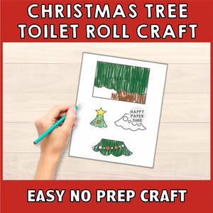 Christmas Tree Toilet Paper Roll Craft Christmas Party Coloring ...