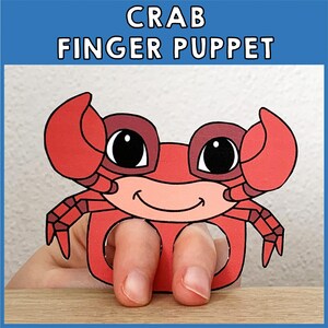 Crab Paper Craft Printable Ocean Animal Finger Puppet Kids Craft ...