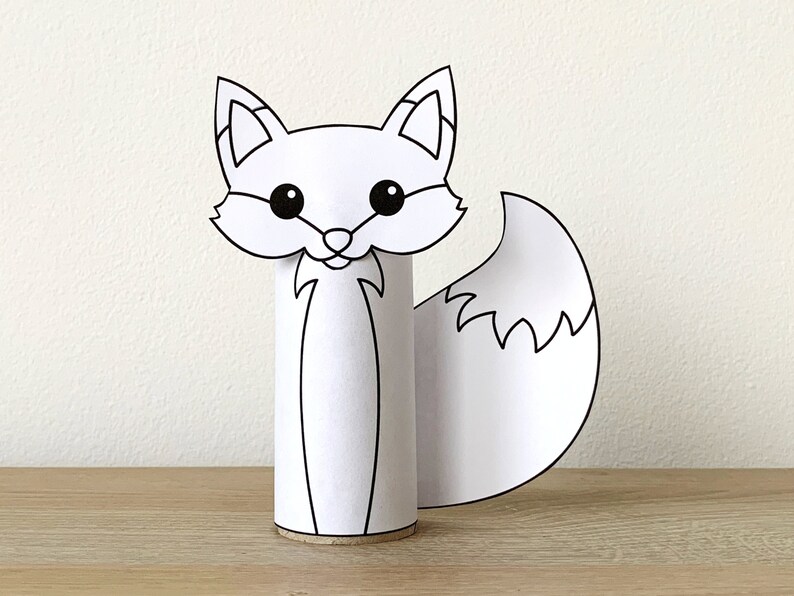 Fox Toilet Paper Roll Craft Forest Woodland Party Coloring - Etsy