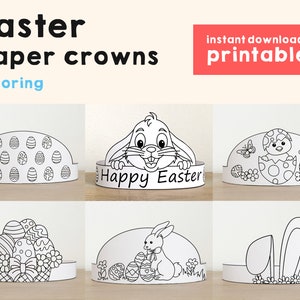 Easter Paper Crown Coloring Headband Easter Spring Cut Out - Etsy