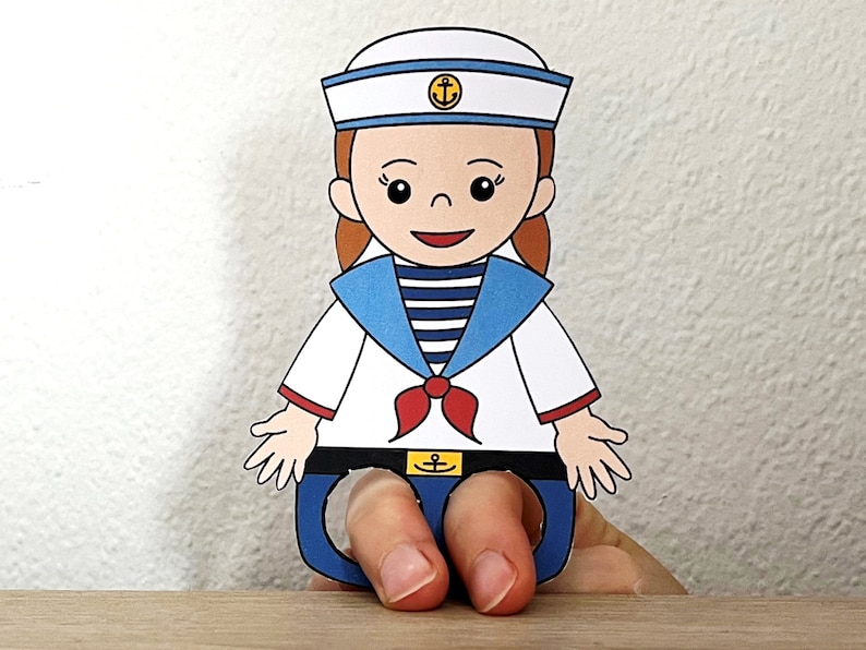 Sailor Paper Craft Printable Community Helper Finger Puppet Kids Craft ...