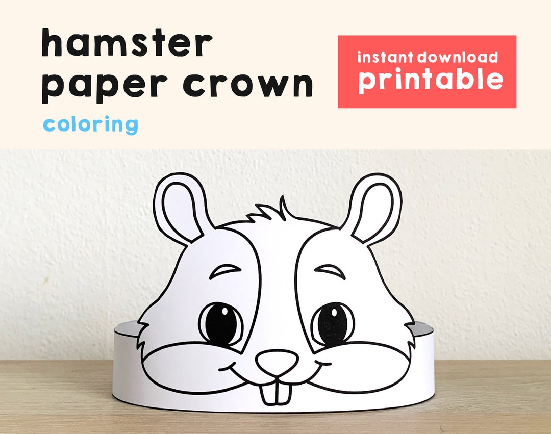 Hamster Paper Crown Headband Pet Animal Printable Kids Craft Rodent ...