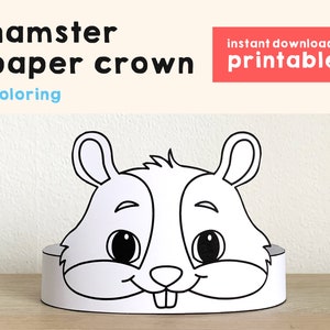 Hamster Paper Crown Headband Pet Animal Printable Kids Craft Rodent ...