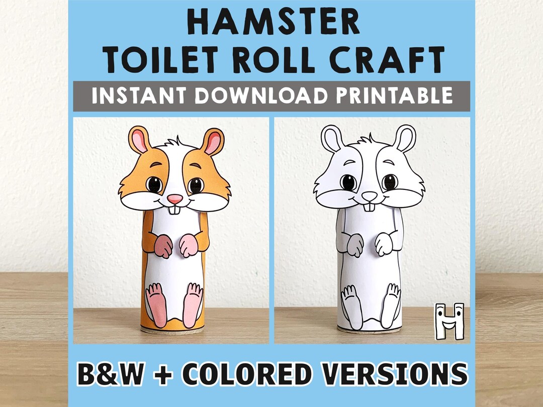 Hamster Toilet Paper Roll Craft Rodent Pets Animal Party Coloring ...