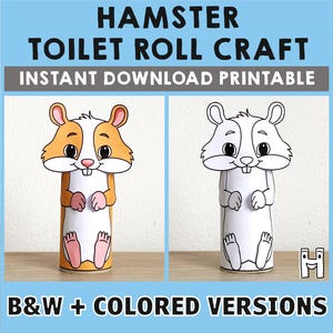 Hamster Toilet Paper Roll Craft Rodent Pets Animal Party Coloring ...