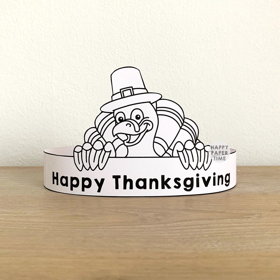 Thanksgiving Paper Crown Headband Craft Turkey Party Favor Decor ...